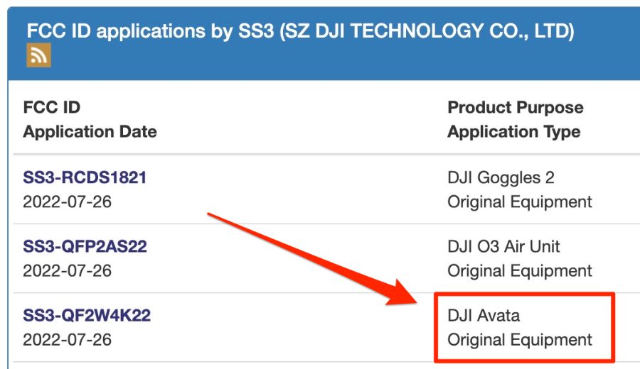 DJI Avata Hits FCC Database